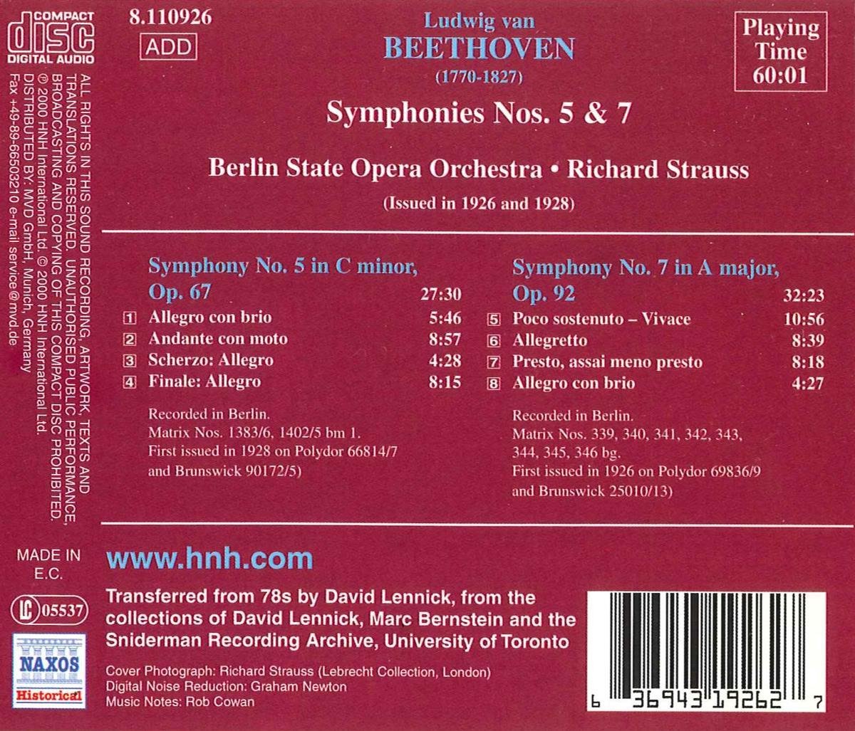 Berlin State Opera Orchestra, Richard Strauss - Beethoven: Symphonies ...
