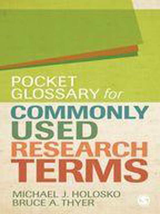 Pocket Glossary for Commonly Used Research Terms (ebook), Holosko ...