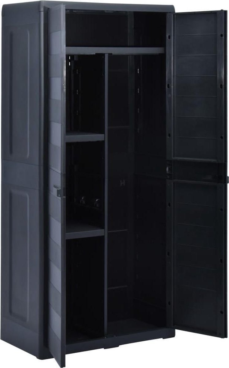 Tuinkast XL 78x46x175 cm kunststof (incl. vloerviltjes) | bol.com