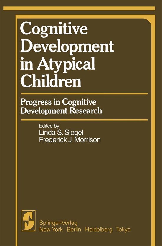 Springer Series in Cognitive Development - Cognitive Development in Atypical Children... | bol.com