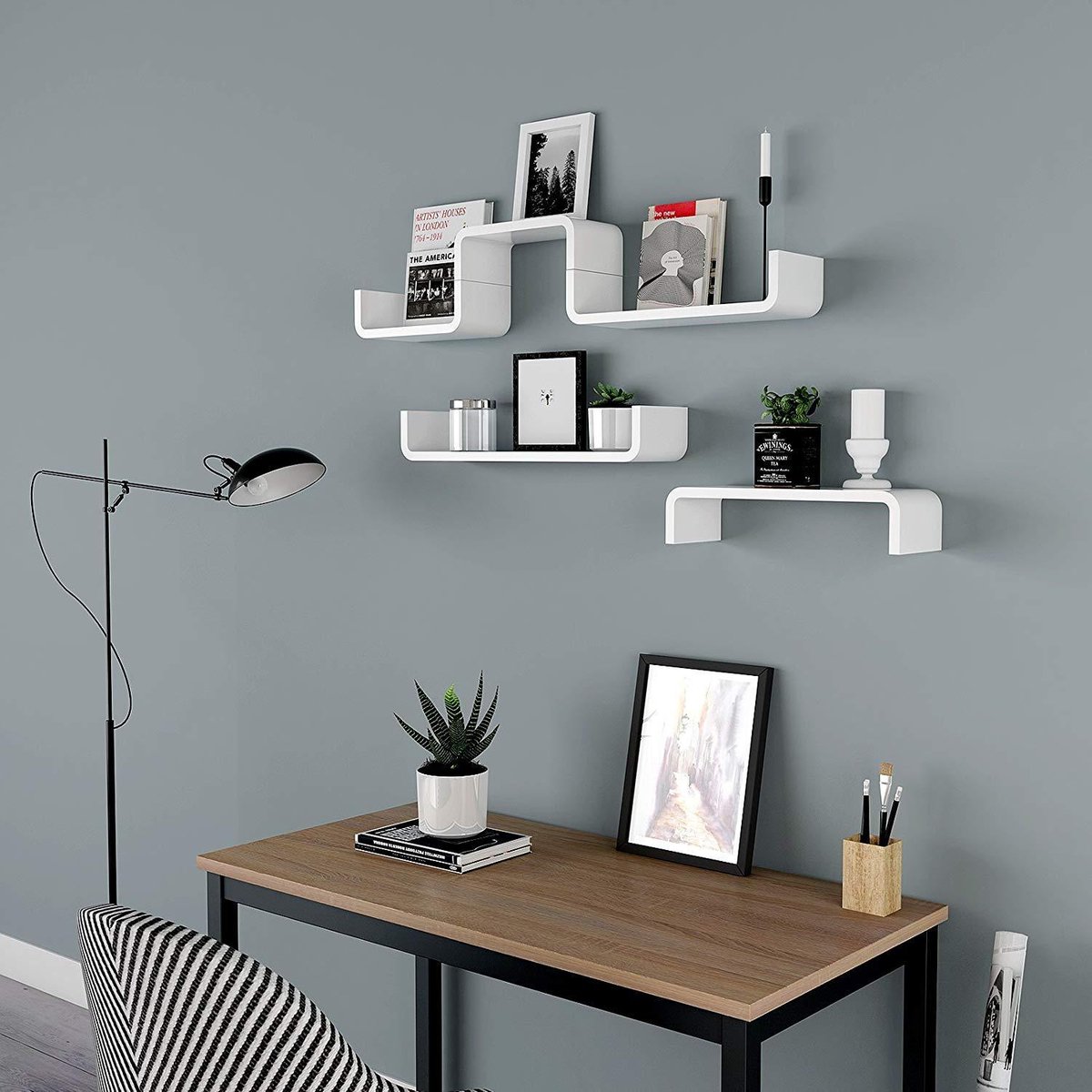 Zwevende Blinde Muurplank Set - Wand / Muur Foto Boekenplank - Zwevend ...