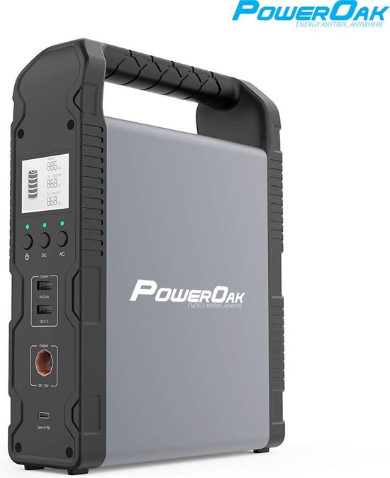 PowerOak PS1 200Wh / 54000mAh solar AC DC generator | bol.com