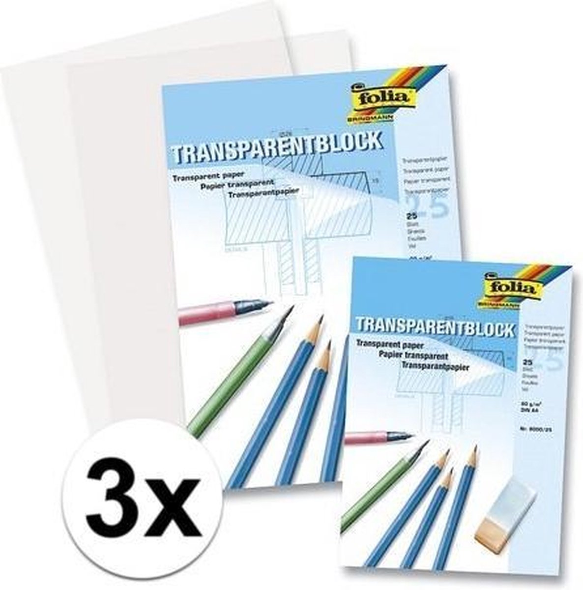 75 vellen A3 overtrekpapier / transparant tekenpapier - 80 grams | bol.com