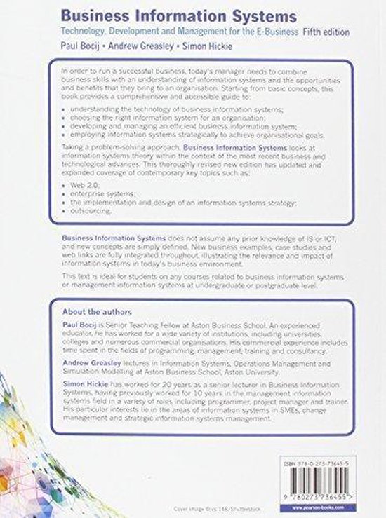 Business Information Systems Technology | 9780273736455 | Andrew ...