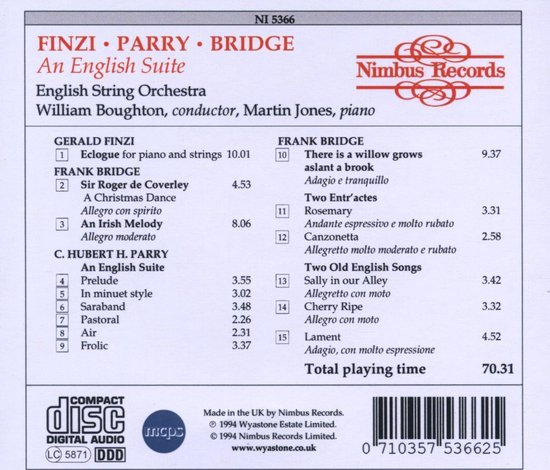 Raphael Wallfisch, English Chamber Orchestra - An English Suite - Finzi, Bridge, Parry... | bol