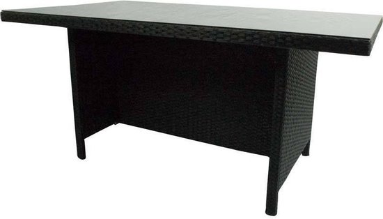 Supper Club Tafel Lugo zwart wicker 160x90cm | bol.com