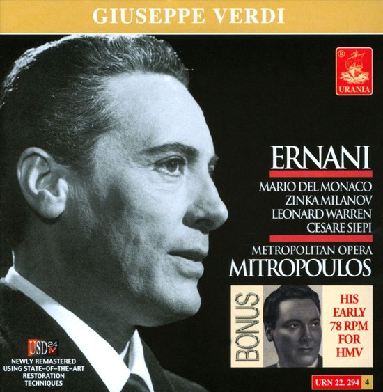 Verdi: Ernani (1956), Dmitri Mitropoulos | CD (album) | Muziek | bol.com