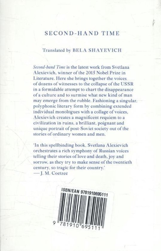 Second Hand Time, Svetlana Alexievich | 9781910695111 | Boeken | bol.com