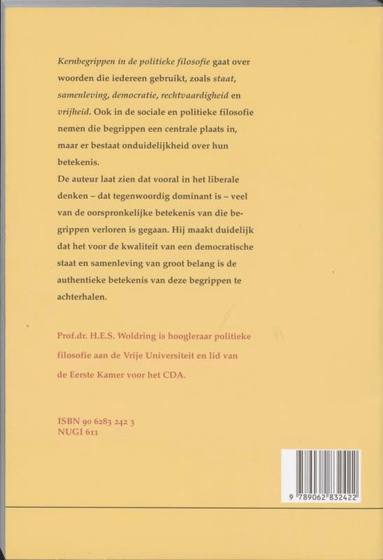 Kernbegrippen In De Politieke Filosofie | 9789062832422 | H.E.S ...