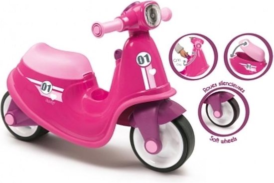loopscooter kinderen - loop scooter - loopfiets - smoby roze scooter ...