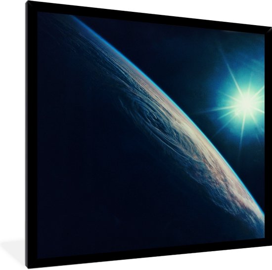 Fotolijst incl. Poster - Heldere ster boven de aarde - 40x40 cm ...