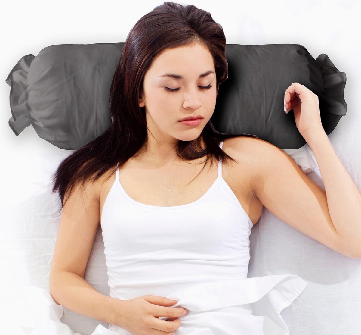 Rolkussen - Guling Mini - met koordsloop - donkergrijs | bol