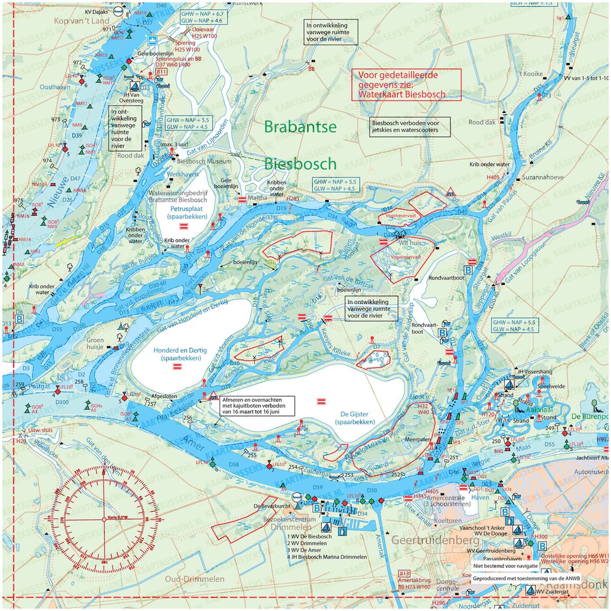 Kussen Vaarkaart Biesbosch | bol.com