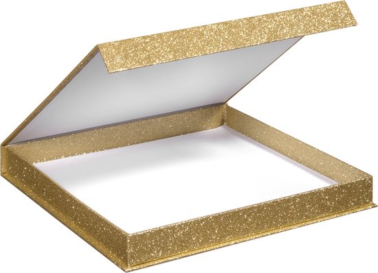 Coffret cadeau de Luxe GOLD GLITTER, format du coffret cadeau 25x25x2 ...