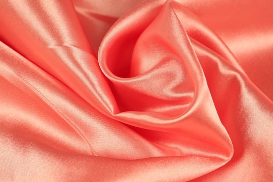 Satijn stof - 150cm breed - Zalmroze - 50 meter | bol