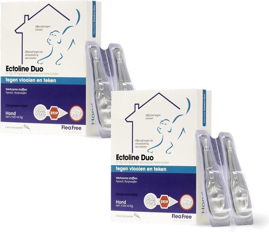 Flea Free Ectoline Duo Hond - Anti vlooien en tekenmiddel - 2 x 2 pip 2 ...