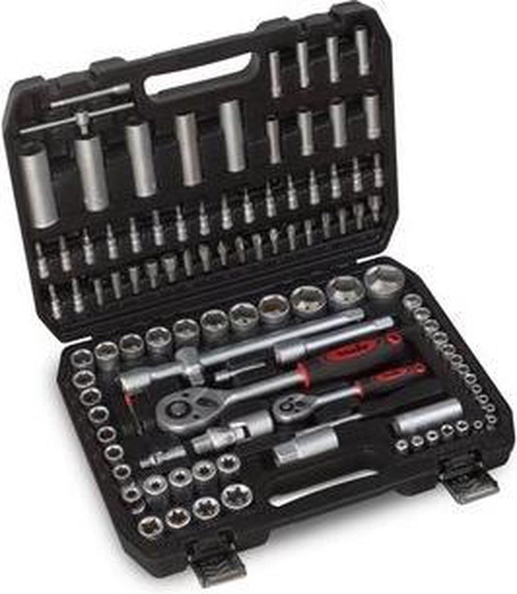 Professionele XL 108-Delige Dopsleutel Set - Met Momentsleutel Ratel ...