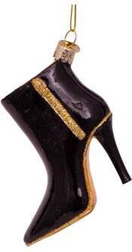 Ornament glass black high heel boot H10cm | bol.com