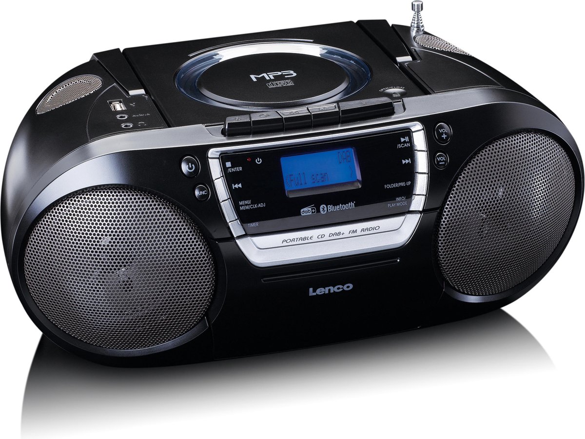 Lenco SCD-690BK - Draagbare radio CD speler met DAB, USB en cassette ...