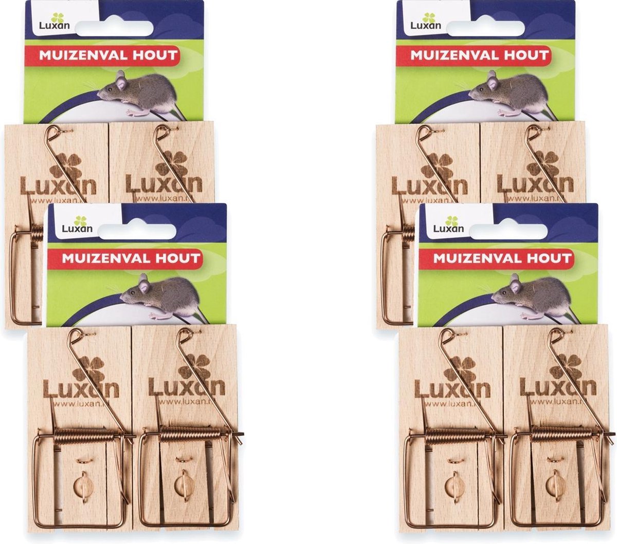 Luxan Muizenval Hout - Ongediertebestrijding - 4 x 2 stuks | bol.com