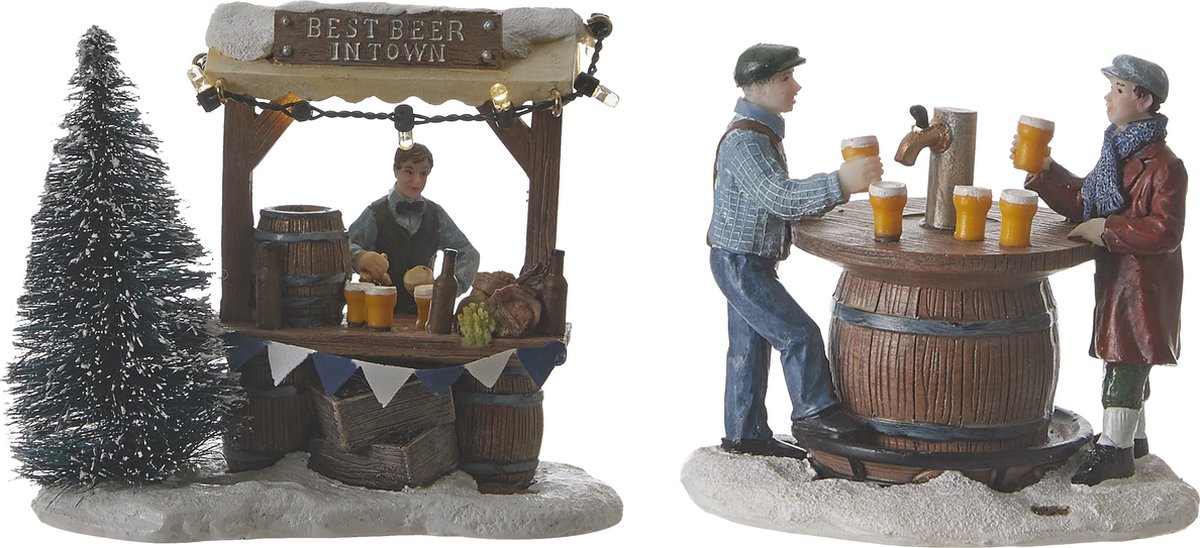 Luville Kerstdorp Miniatuur Bierkraam L12 X B8 X H10 Cm Bol