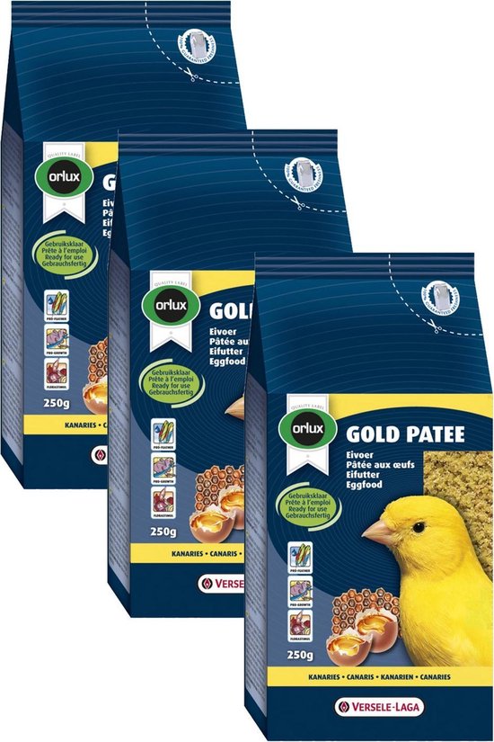 Versele-Laga Orlux Gold Patee Geel - Vogelvoer - 3 x 250 g | bol