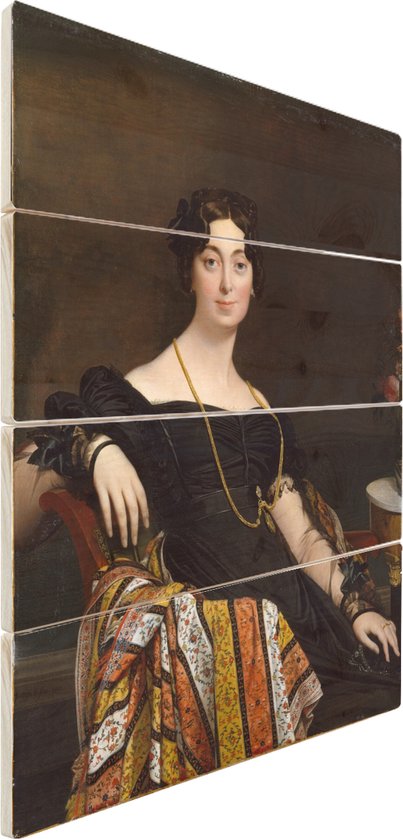 Wanddecoratie hout - Madame Jacques-Louis Leblanc - Schilderij van Jean ...