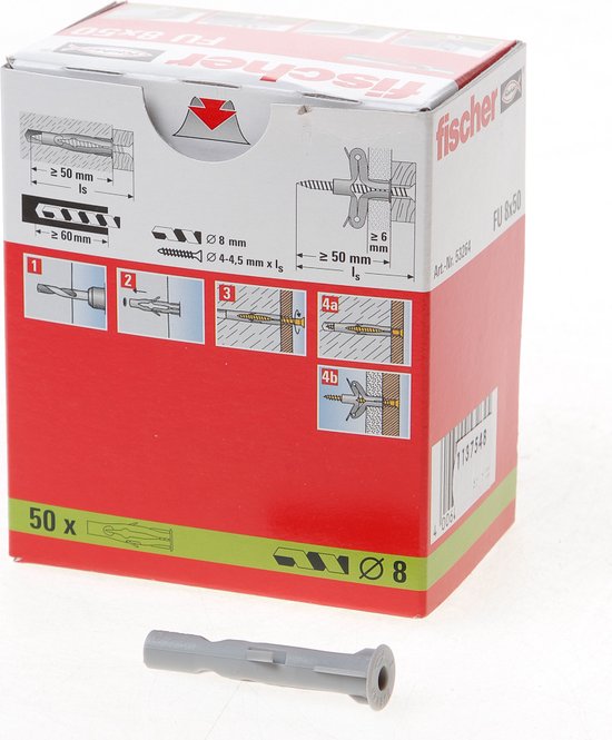 Fischer universeel pluggen fu 8 x 50 - 50 Stuks | bol