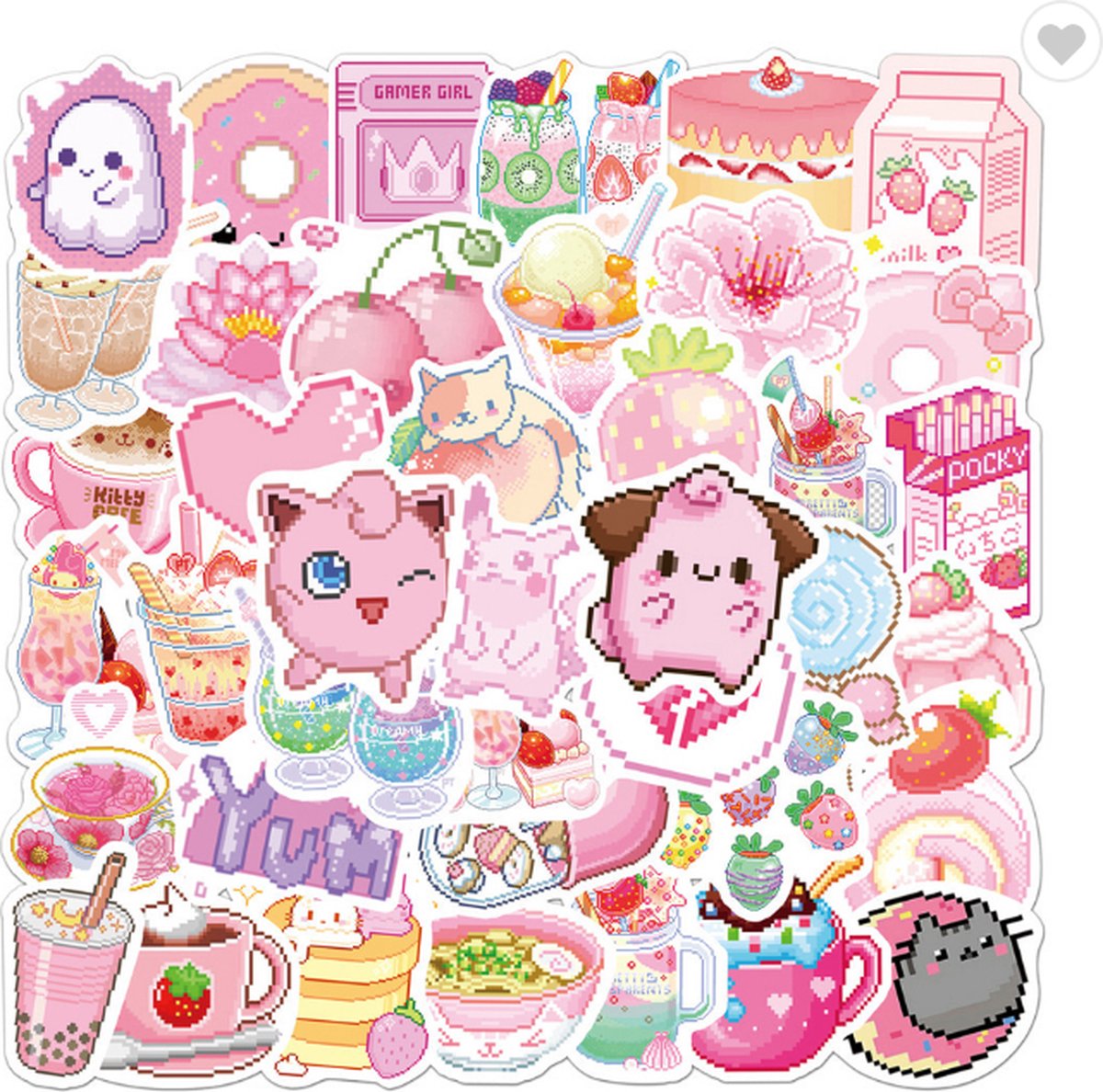 Happy pink stickers - 50 stuks - Verliefd - Valentijn stickers - Roze ...