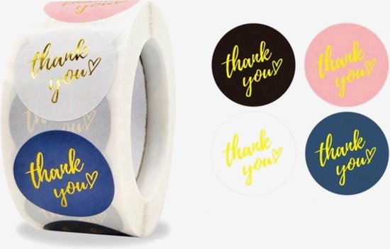 Thank You stickers 500!! stuks! - Sluitstickers - Sluitzegel - Bedankt - Thanks -... | bol