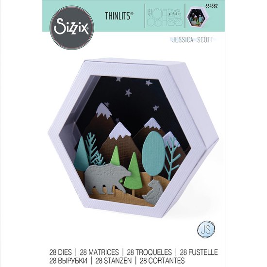 Sizzix Thinlits Snijmal Set - Box Winter Scene - 28 stuks | bol.com