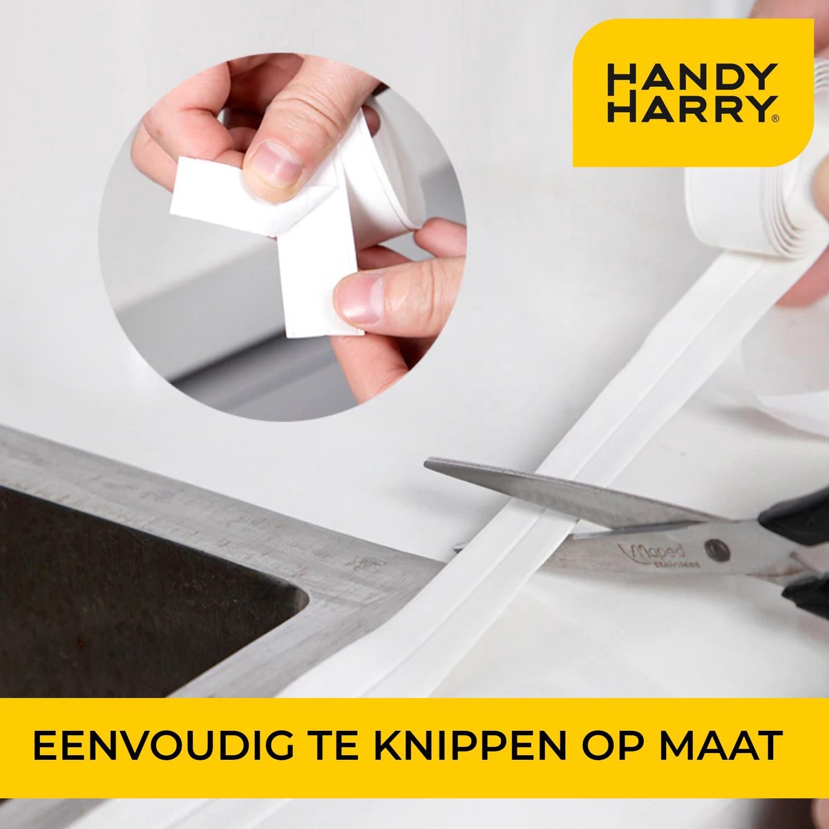 HANDY HARRY® Afdichtstrip 3.2m x 22mm - Kitstrip - Sanitairstrip - Wit ...