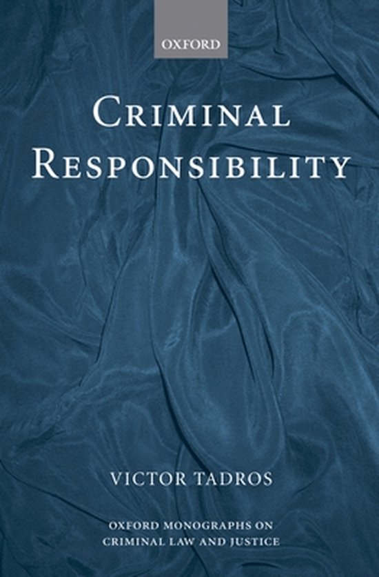 Criminal Responsibility | 9780199261598 | Victor Tadros | Boeken | bol.com