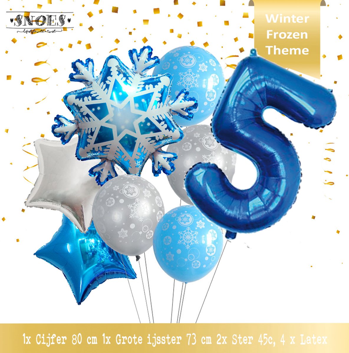 Cijfer Ballon 5 Jaar * Hoera 5 Jaar Verjaardag Decoratie Set van 8 ...