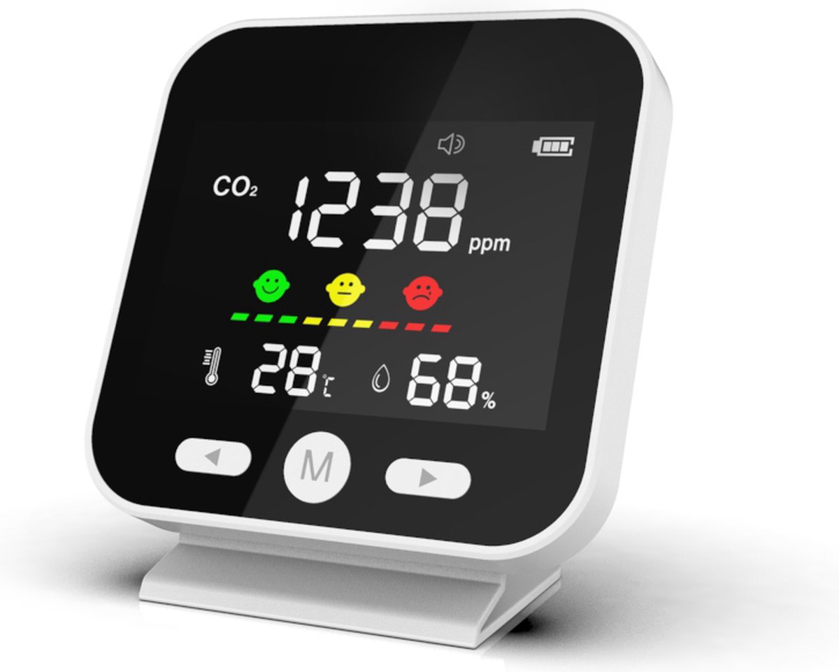 B-care CO2 Meter – Luchtkwaliteitmeter – CO2 Monitor - CO2 Meter Binnen ...