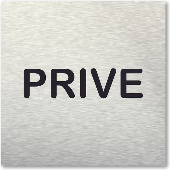 Pictogram Prive - aluminum rvs look - deurbordje - 10 x 10 cm ...