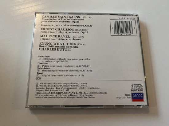 Intr.Et Rondo/Poeme/Tziga, Chausson | CD (album) | Muziek | bol