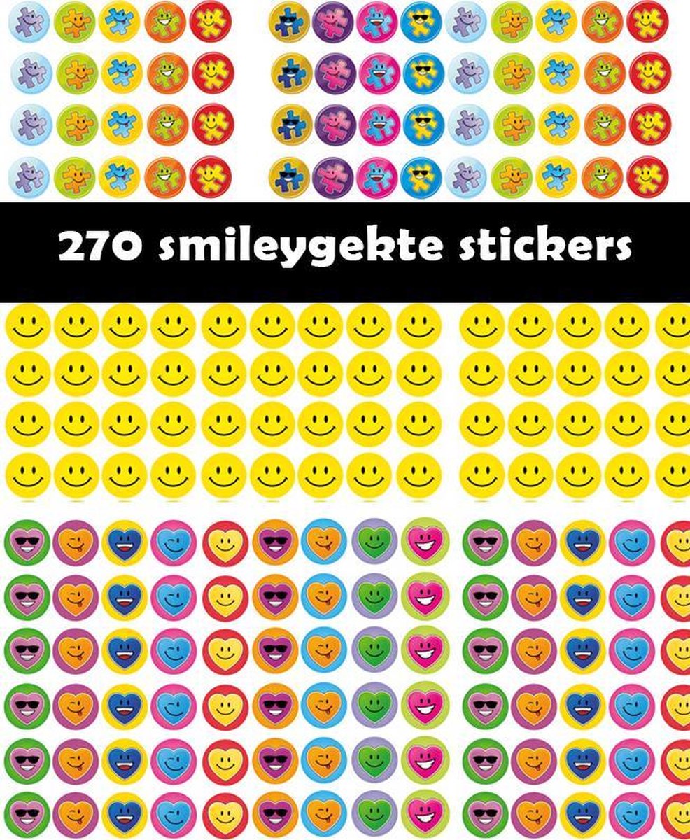 270 Smiley Stickers - Gele Smileys, Harten Smileys en Puzzel Smileys ...
