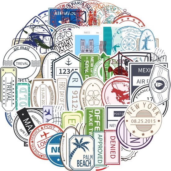 Post stempel Sticker pakket voor muur, laptop, telefoon - 59 stuks ...