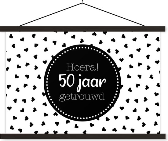 Posterhanger incl. Poster 60x40 cm - Schoolplaat - Hoera! 50 jaar ...