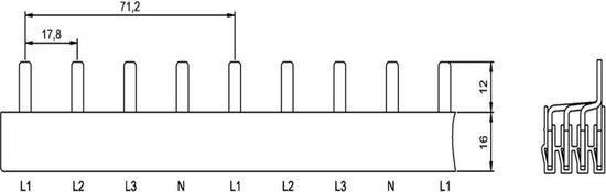 Kamgeleider 4P L1,L2,L3,N-L1+N,L2+N,L3+N | bol