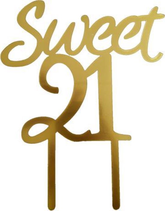Cake - Taart Topper Sweet 21 Goud. Taartdecoratie. Tasty Me. | bol