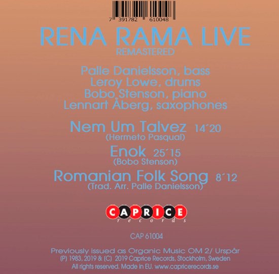 Rena Rama - Live (CD) (Remastered), Rena Rama | Muziek | bol