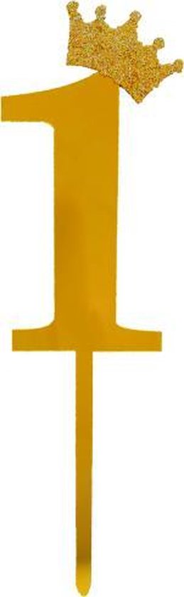 Cake - Taart Topper Cijfer 1 Goud Groot. Taartdecoratie. Tasty Me. | bol.com