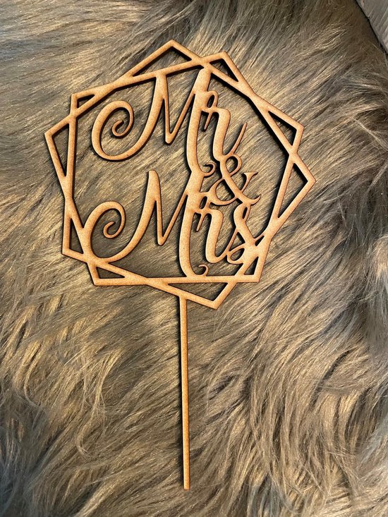 Taarttopper Mr & Mrs onbehandeld - Trouwen - Bruiloft - Huwelijk | bol.com
