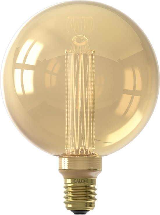 Calex Crown Series LED Lamp - E27 - G125 Lichtbron Goud - 3.5W - Dimbaar | bol.com