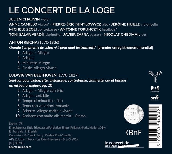Le Concert De La Loge Julien Chauvi - Reicha Grande Symphonie De Salon ...