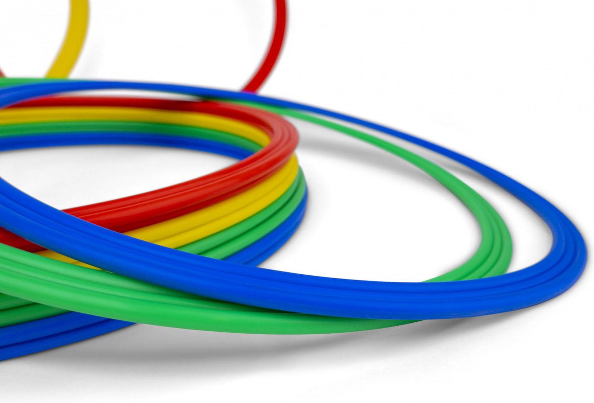 eSam® - 12 gekleurde vlakke Coördinatie-ringen - Gymnastiekringen ...