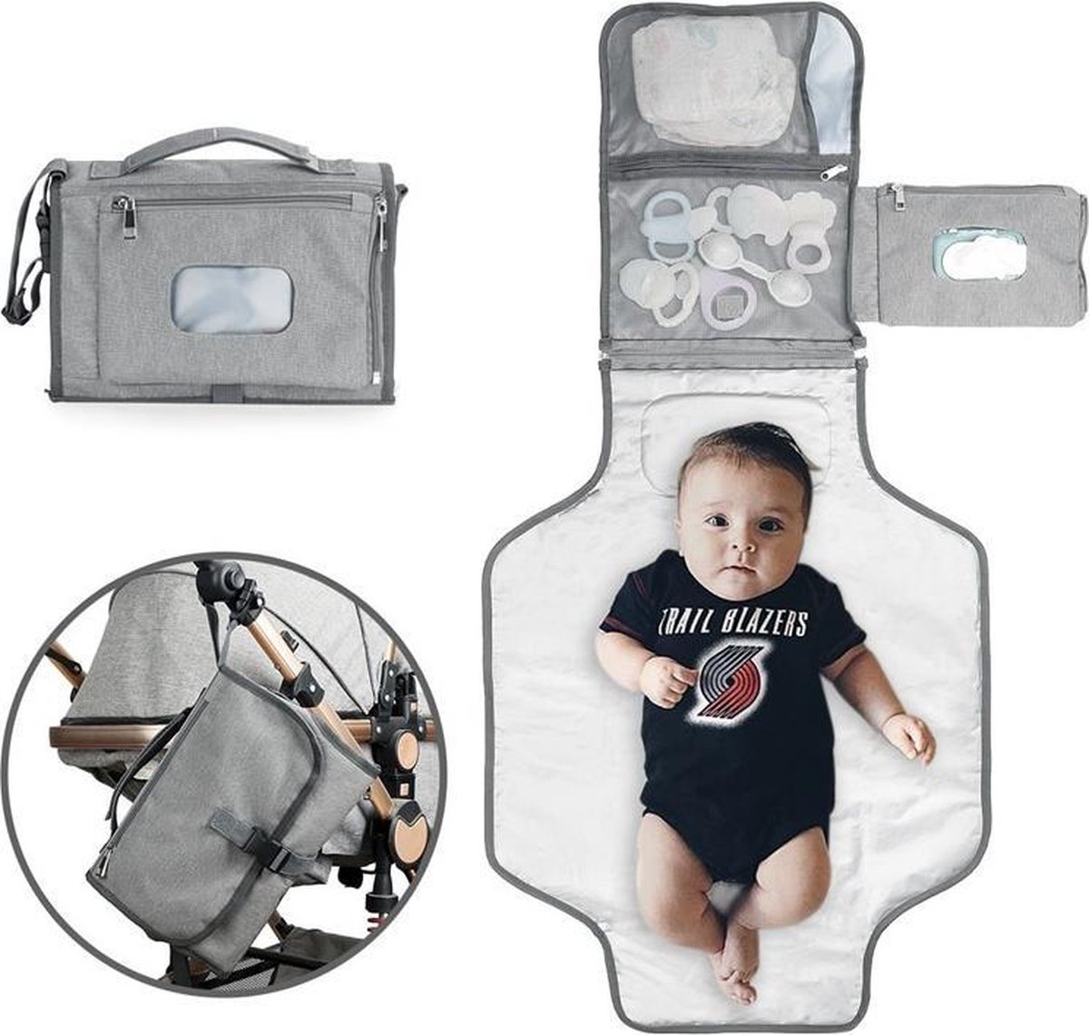 LiveSmart Verschoontas - Luiertas - Verschoonmat - Aankleedkussen ...