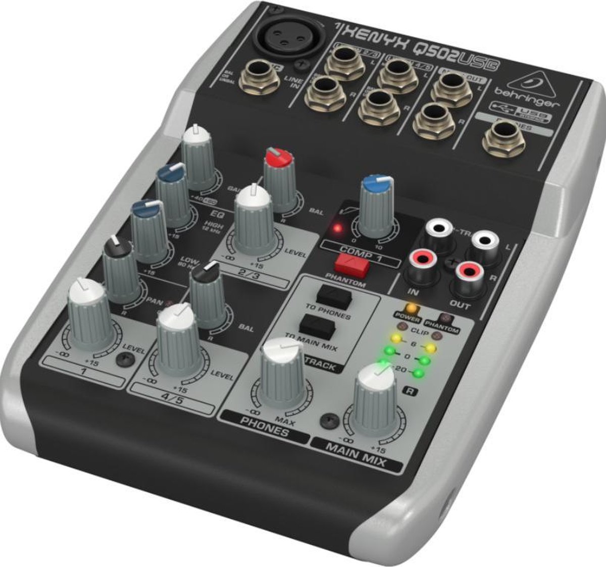 Behringer XENYX Q502USB analoog mengpaneel voor studio en opname met ...